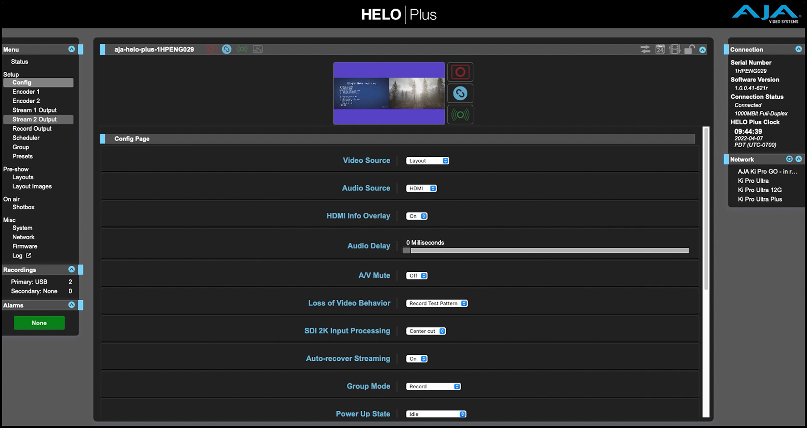 HELO Plus - Advanced H.264 Streaming and Recording - Streaming - Products - AJA Video Systems