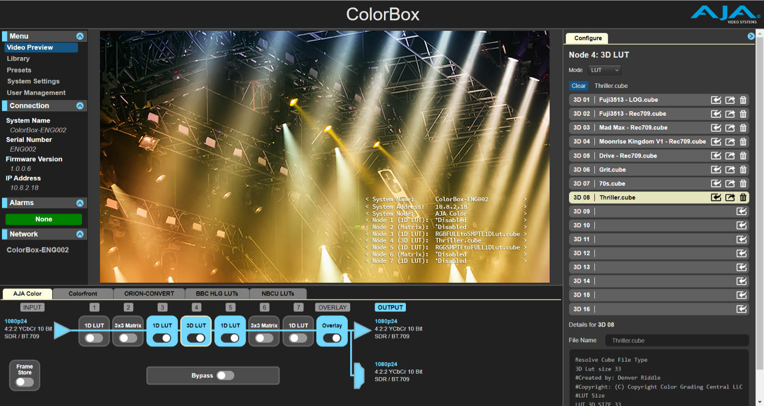 AJA ColorBox In-line Color Transform