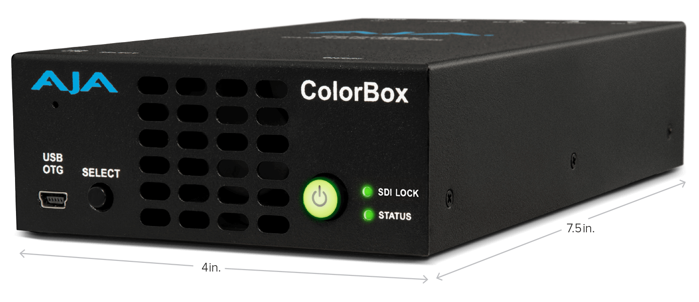 ColorBox from AJA with LUT Color Transforms