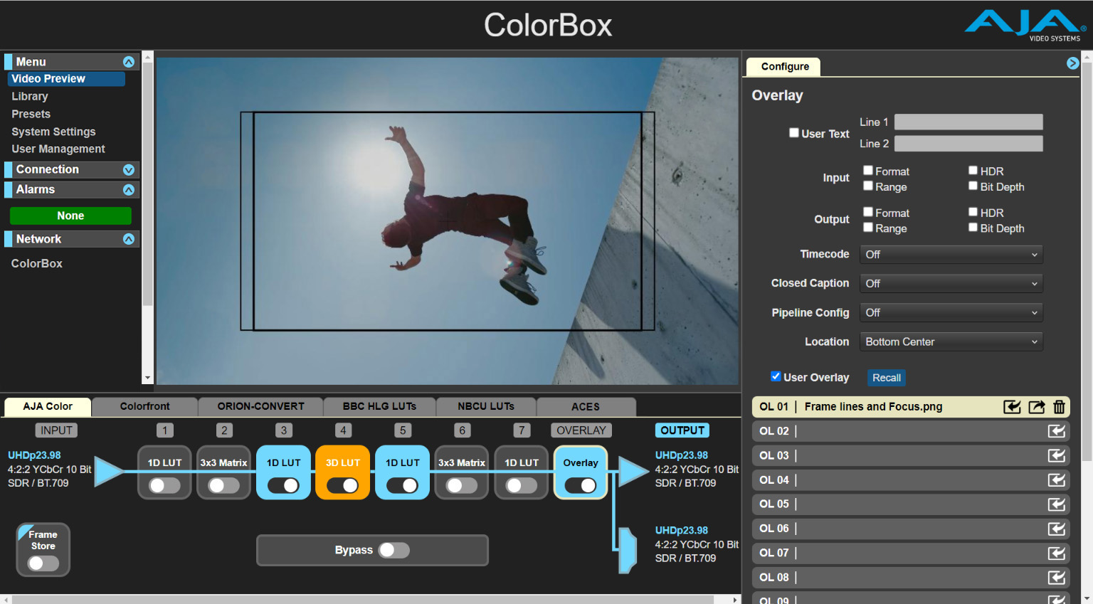 Colorbox From Aja With Lut Color Transforms