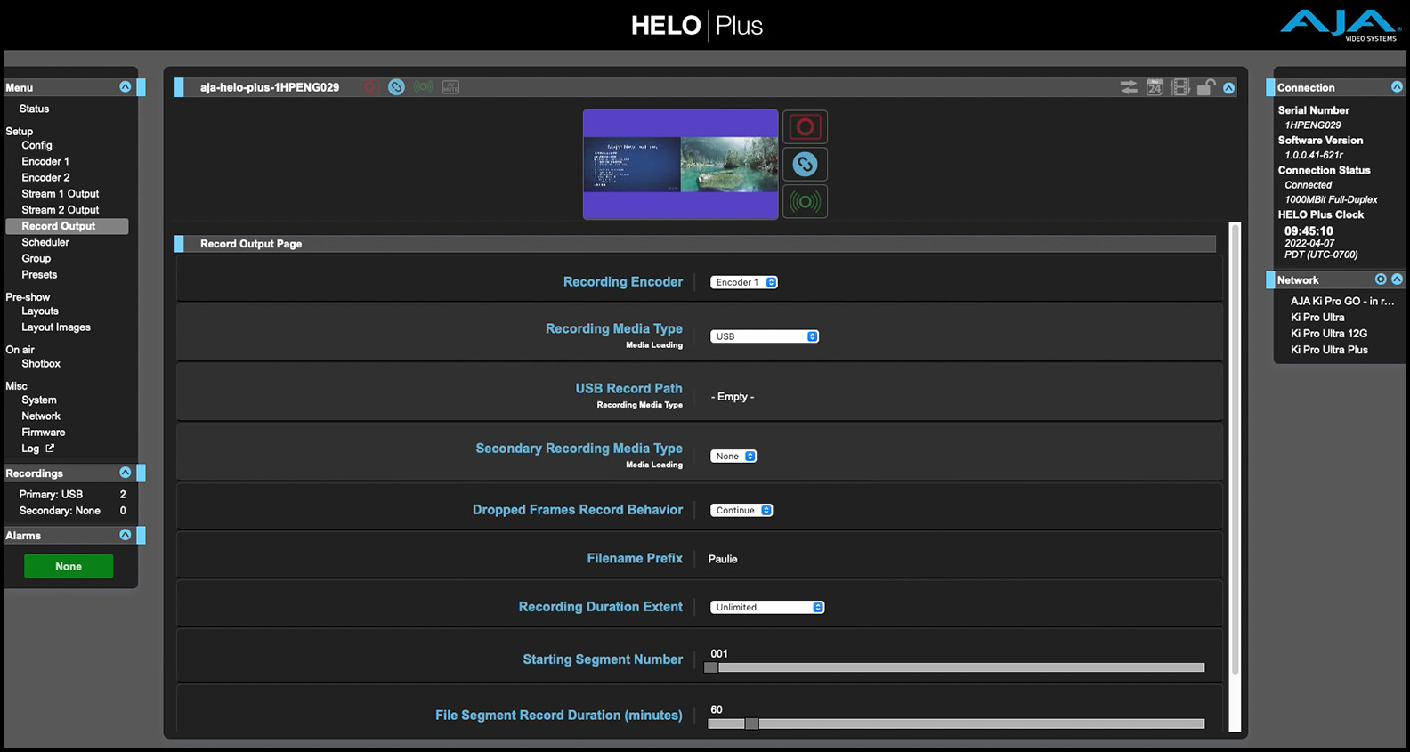 HELO Plus Advanced H.264 Streaming and Recording